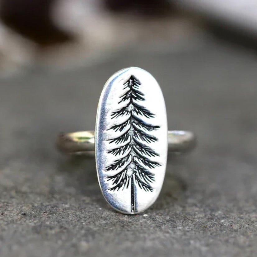 Dainty Pine Tree Ring – Aspen Jewelry